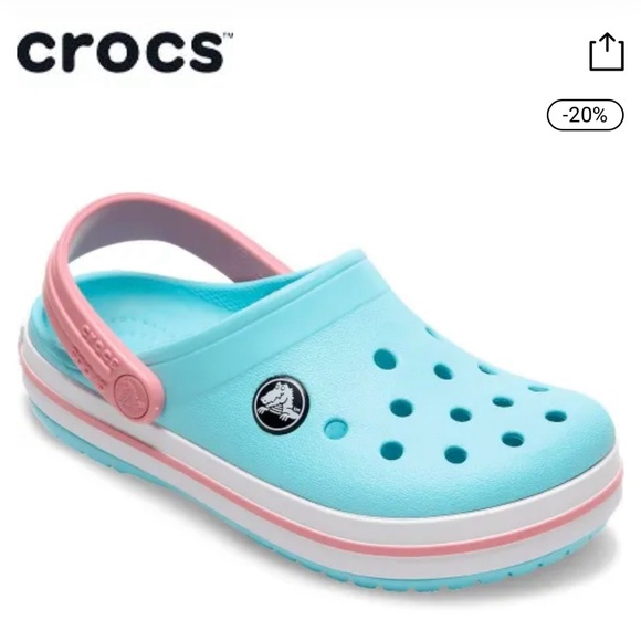 CROCS | Shoes | Crocs Light Blue Ice Blue And Pink | Poshmark
